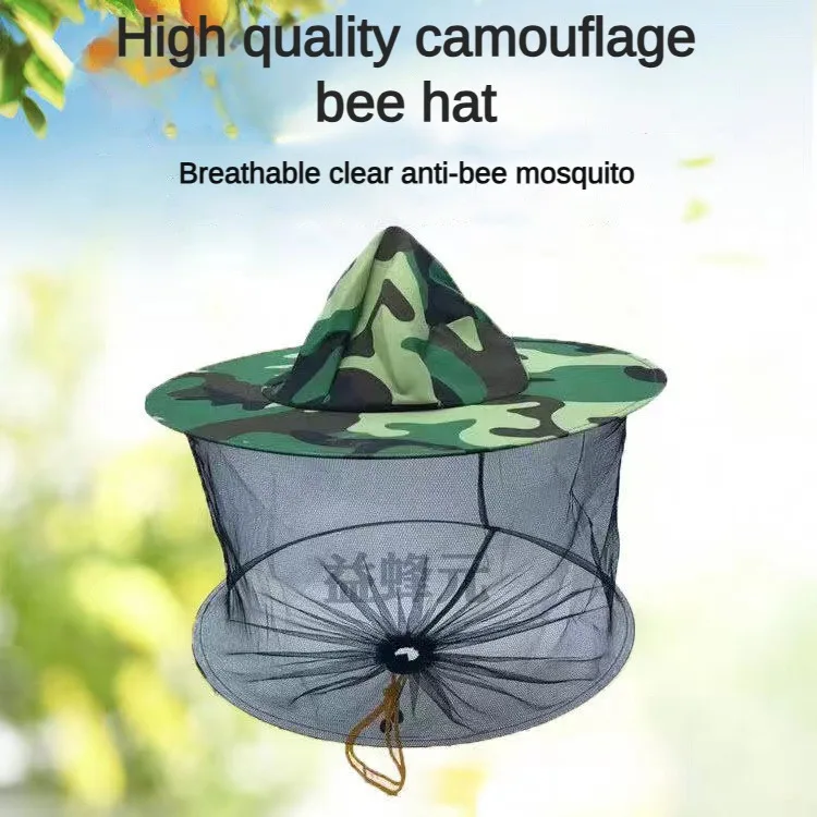 Camouflage-Anti-Bee-Hat-for-Beekeeping-Tools-with-Breathable-Thick-Mesh ...