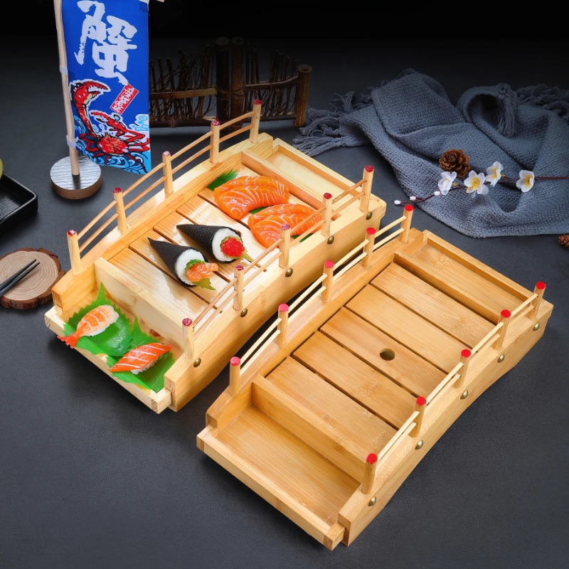 Japanese-sushi-boat-bamboo-boat-Wooden-boat-bamboo-arch-bridge ...