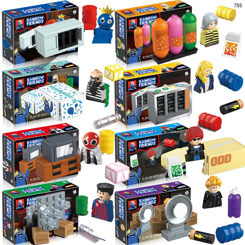 6 8PCS Rainbow Friends Building Blocks Horror Game Character Cartoon ...