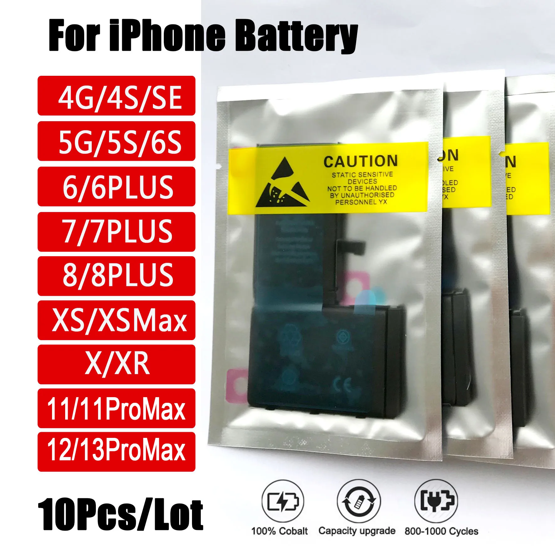 10pcs/Lot 0 Cycle Oem Mobile Phone Battery Pack for iPhone 4 4S 5 5S 5C ...