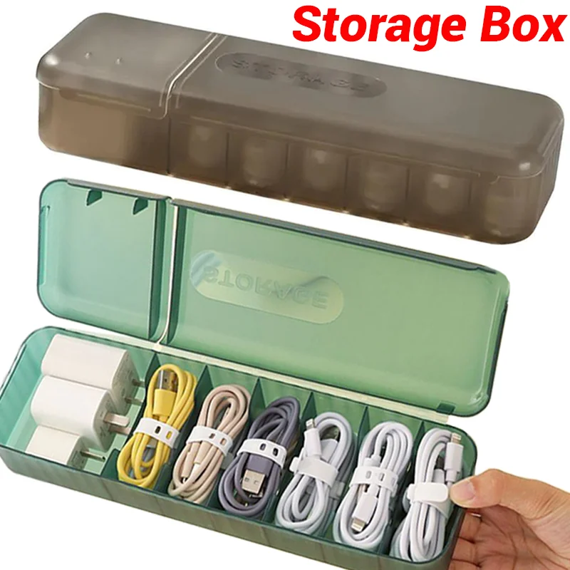 Plastic-Cable-Management-Box-Charger-Power-Cord-Organizer-with-7 ...