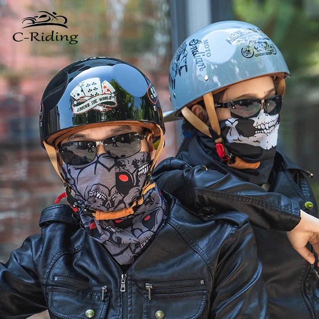 Motorcycle Half Helmets With Face Shield