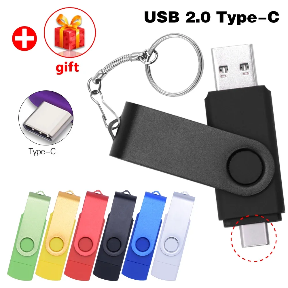 New OTG USB Flash Drive 2.0 Type C Pen Drive 128GB 64GB 32GB 16GB 8GB ...