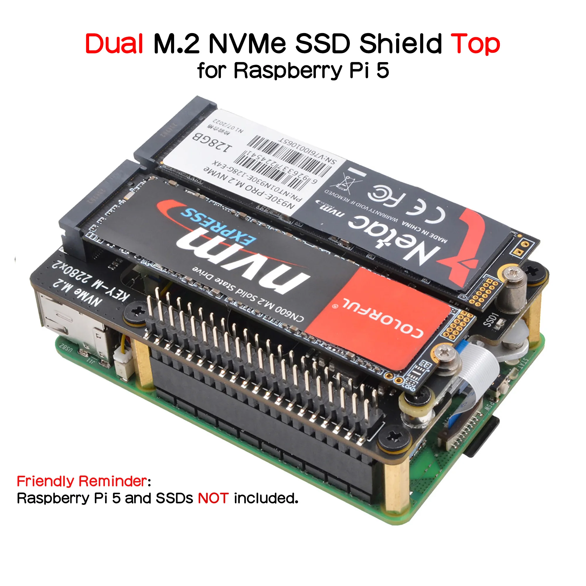 Geekbord-X1004-PCIe-to-Dual-M-2-NVMe-SSD-Shield-PCIe-Peripheral-Board ...