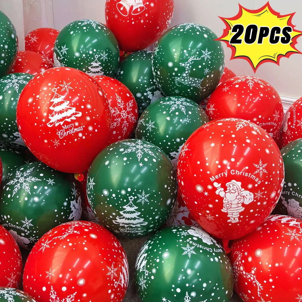 20-10Pcs-Merry-Christmas-Balloons-Santa-Claus-Snowflakes-Latex-Balloon ...