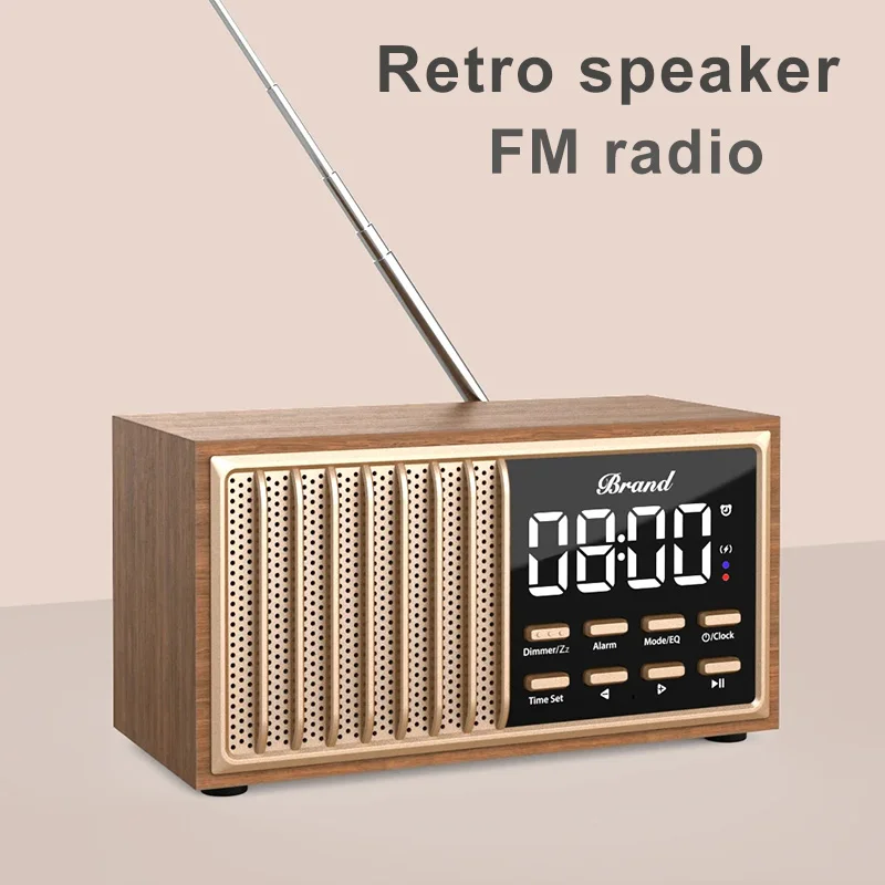 Portable-Wooden-Retro-FM-Radio-Wireless-Bluetooth-Speaker-Support ...