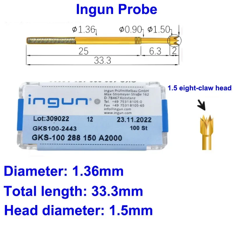 100PCS-INGUN-Probe-GKS100-288-150-A2000-A3000-Eight-Claw-Torx-Head-1 ...