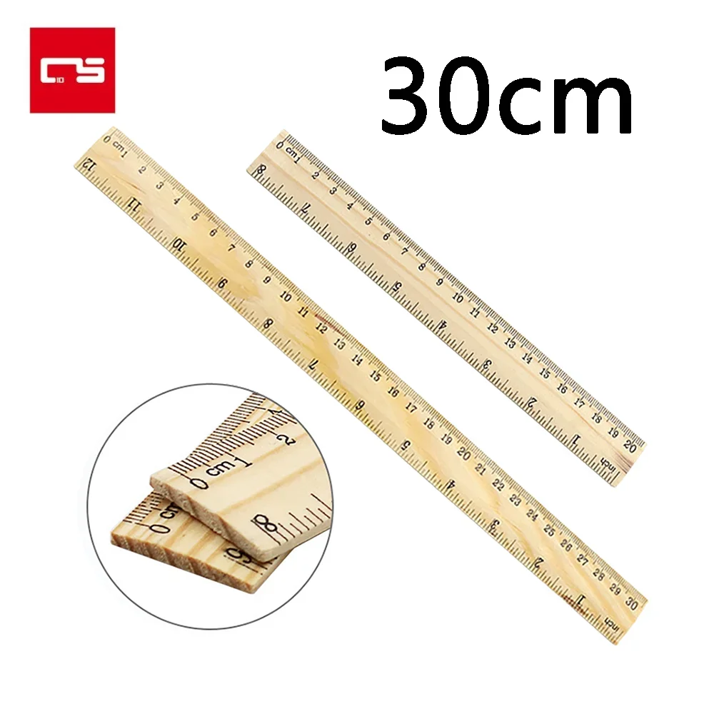 1Pcs-30cm-Wooden-Ruler-Precision-Double-Sided-Student-Office-Sided ...