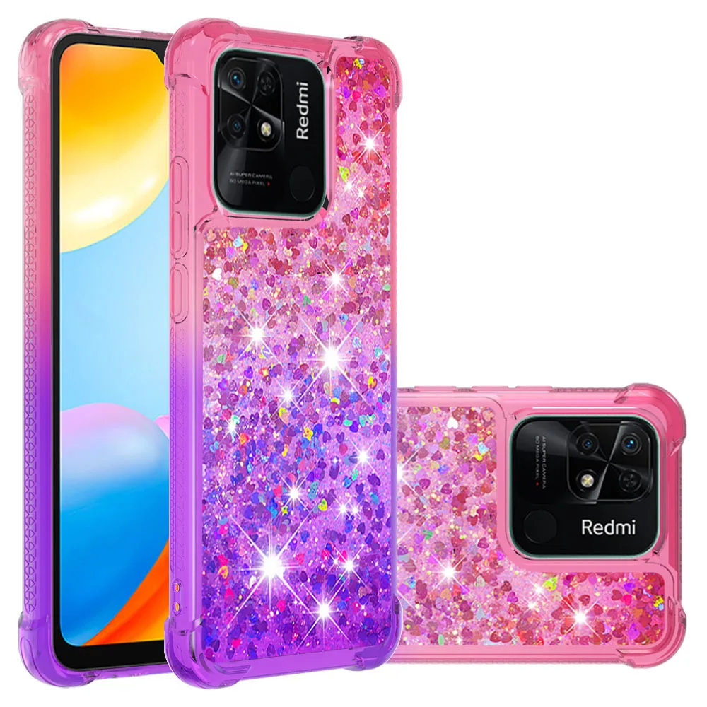 Gradient-Quicksand-Liquid-Glitter-Case-For-Xiaomi-Redmi-10C-Case ...