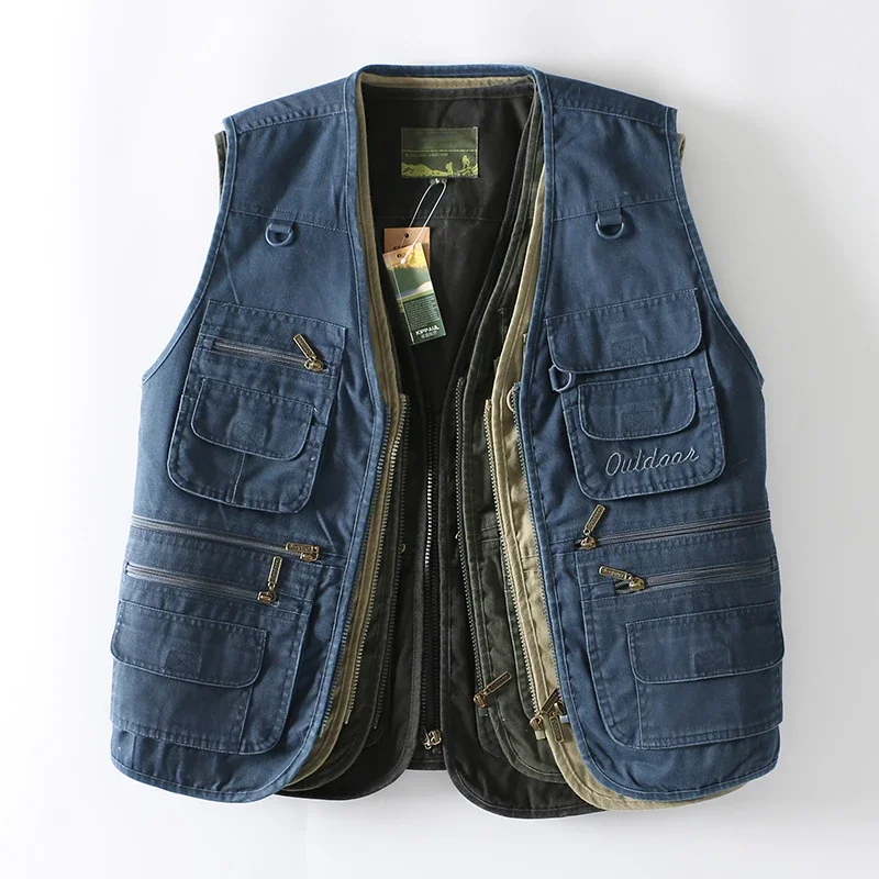 7XL Multi Pocket Work Cargo Vest Men Outdoor Camping Hiking Sleeveless ...