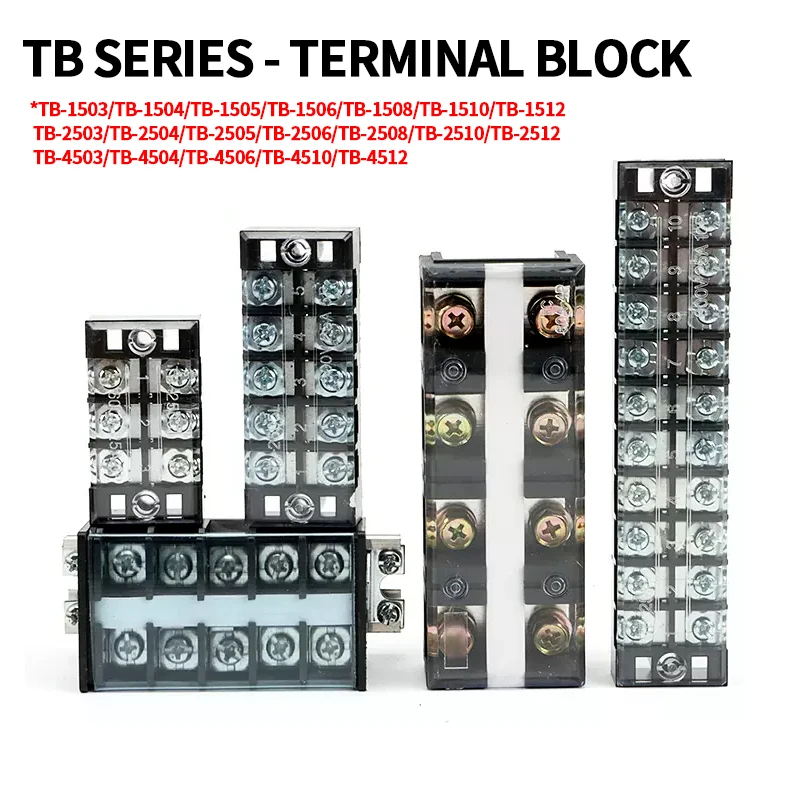 Dual-Row-Barrier-Screw-Terminal-Block-TB-1512-Strip-Wire-Connector-600V ...