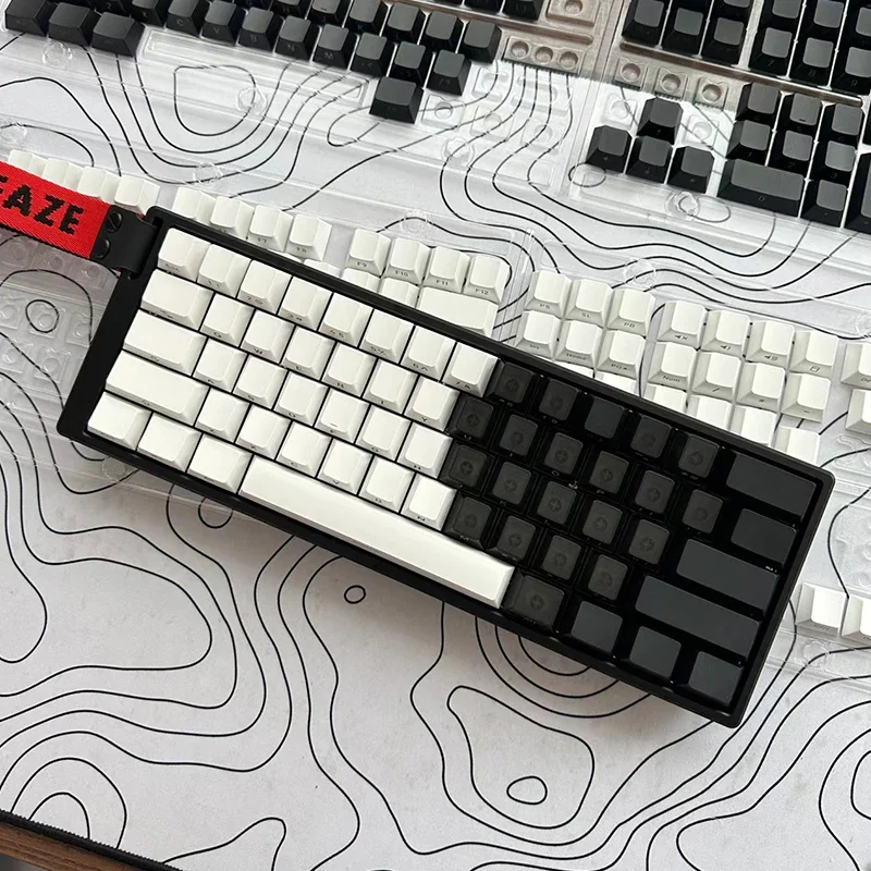 Wooting-preto-e-branco-duplo-feiti-o-lado-gravado-transparente-keycap ...
