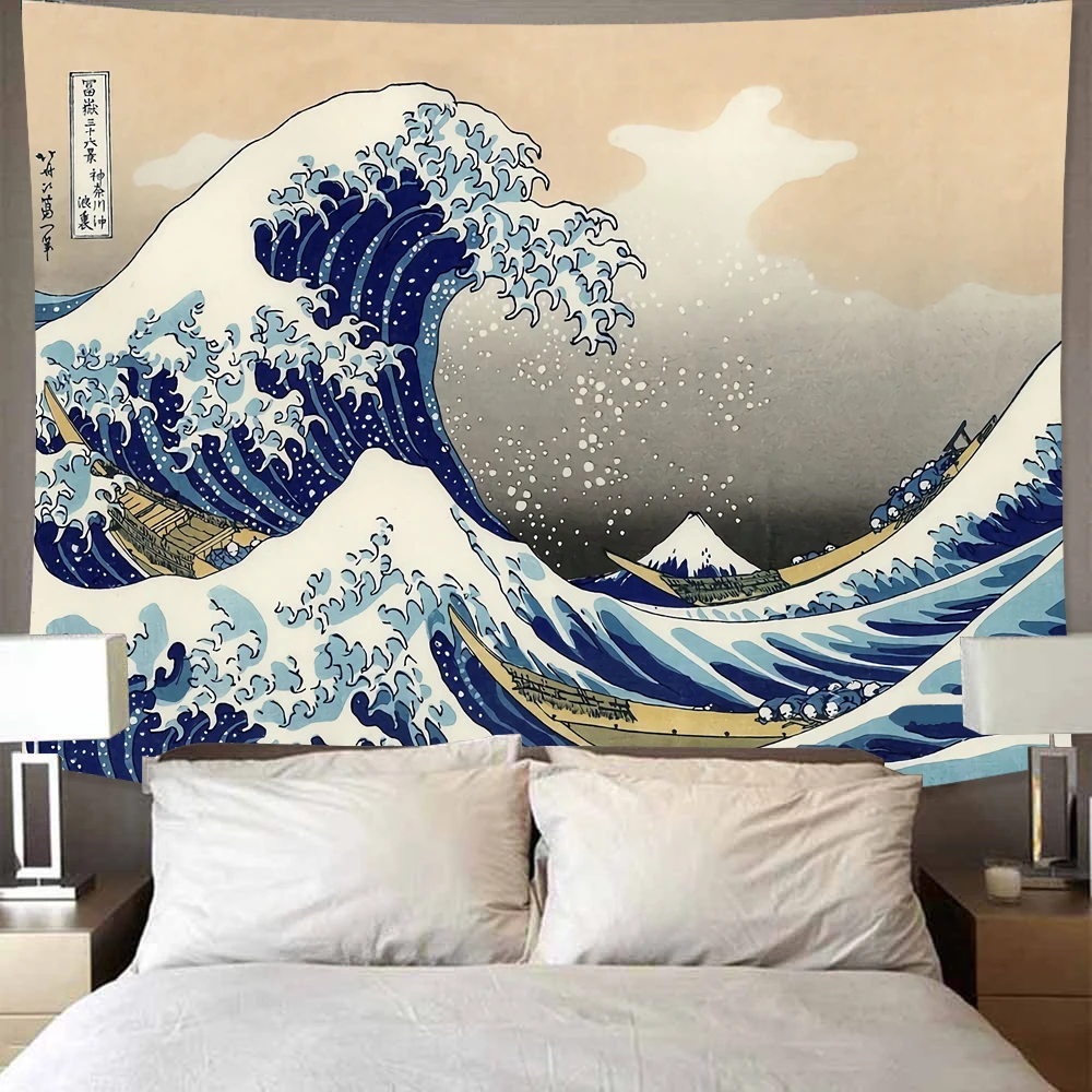 Mount Fuji, Japan Tapestry Art Printing Tapestry The Great Wave Of ...