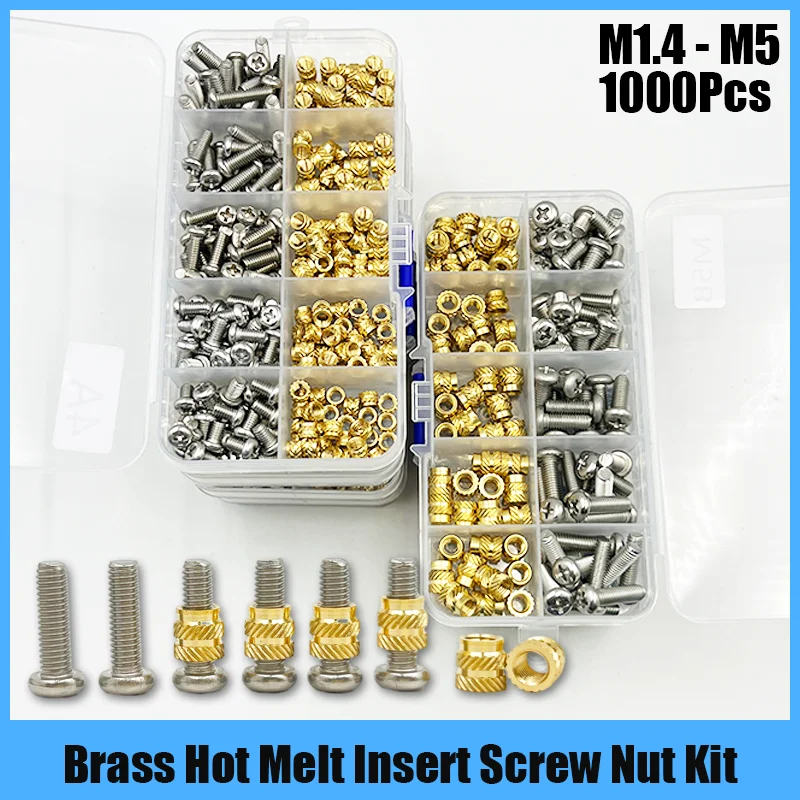 Insert-Brass-Nut-Stainless-Steel-Screw-M1-6-M2-M3-M4-Hot-Melt-Knurled ...