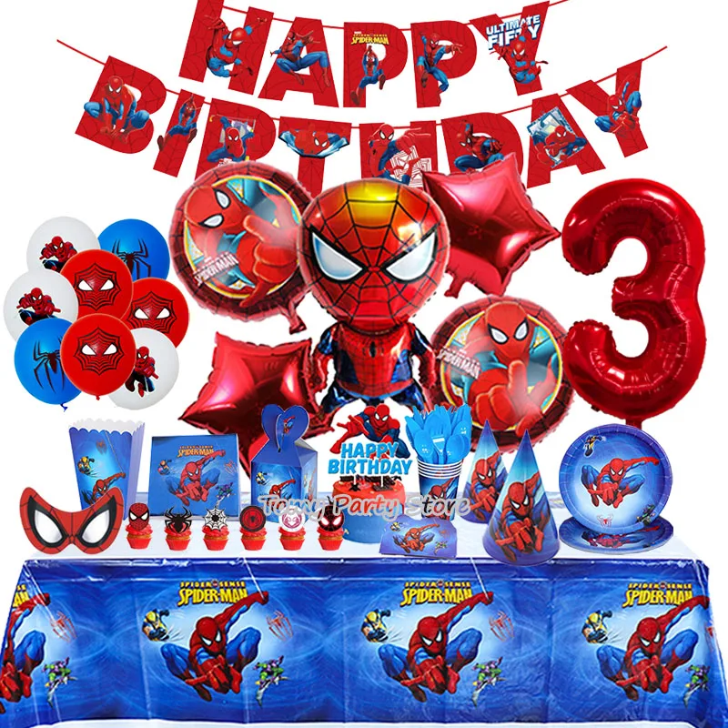 Spider-Man-Theme-Birthday-Party-Decora-es-Bal-es-De-Folha-De-Alum-nio ...
