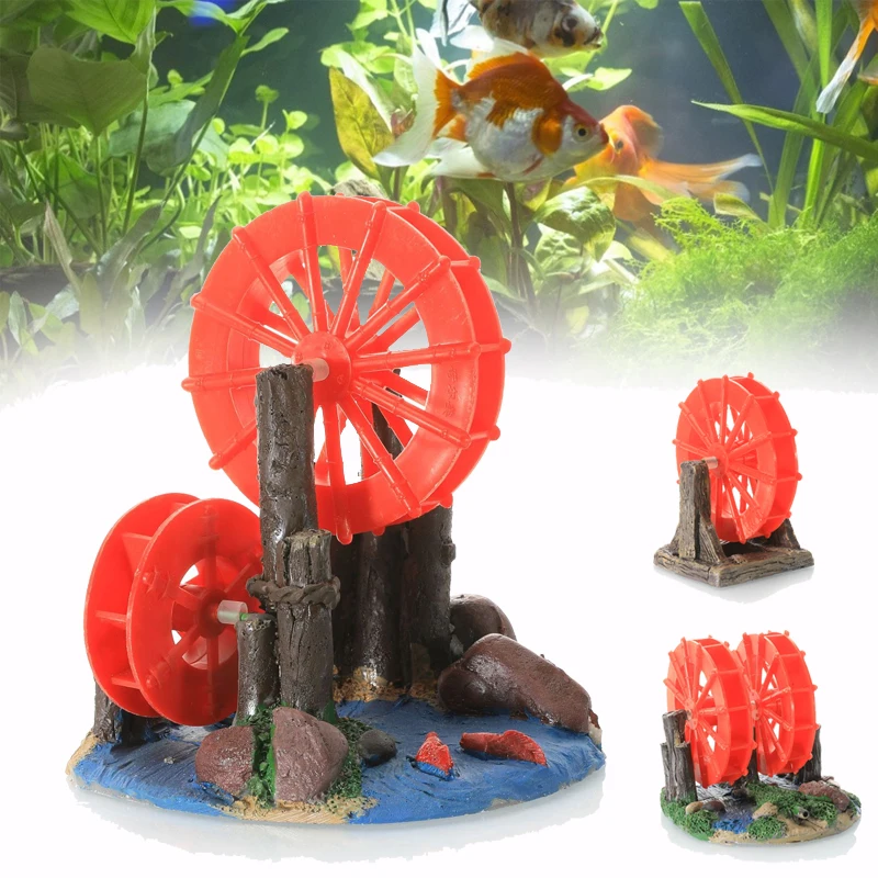 Aquarium Windmill Landscape Decoration Water Wheel Ornament Pneumatic ...