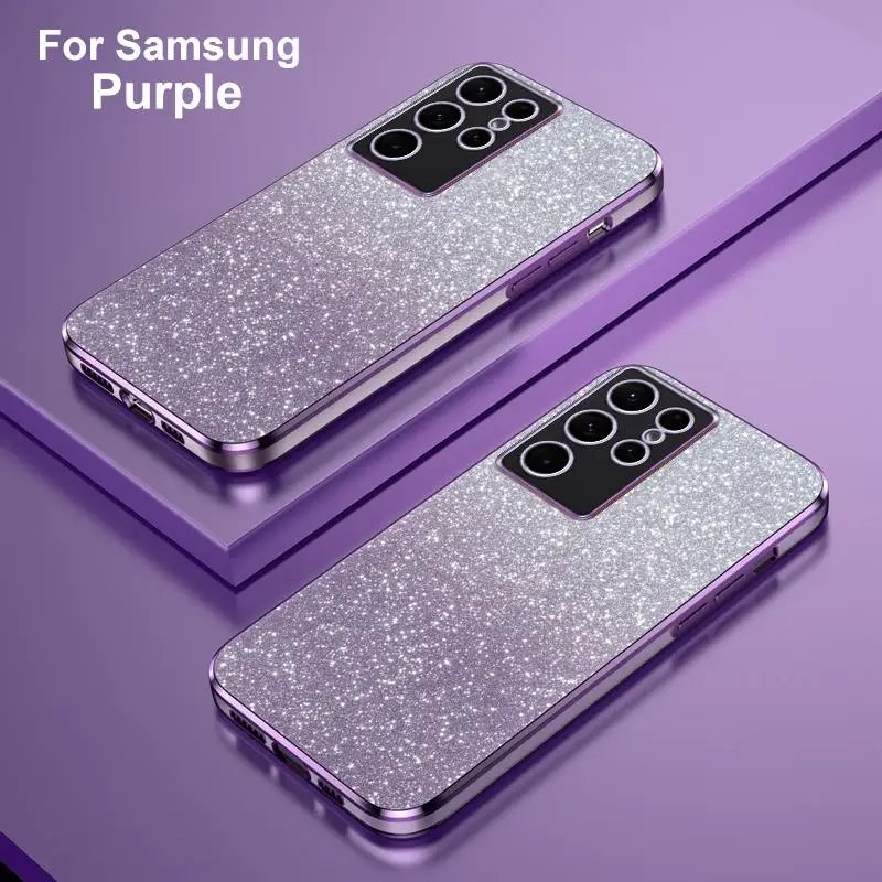 Capa-de-silicone-transparente-para-Samsung-Galaxy-chapeamento-de-luxo ...