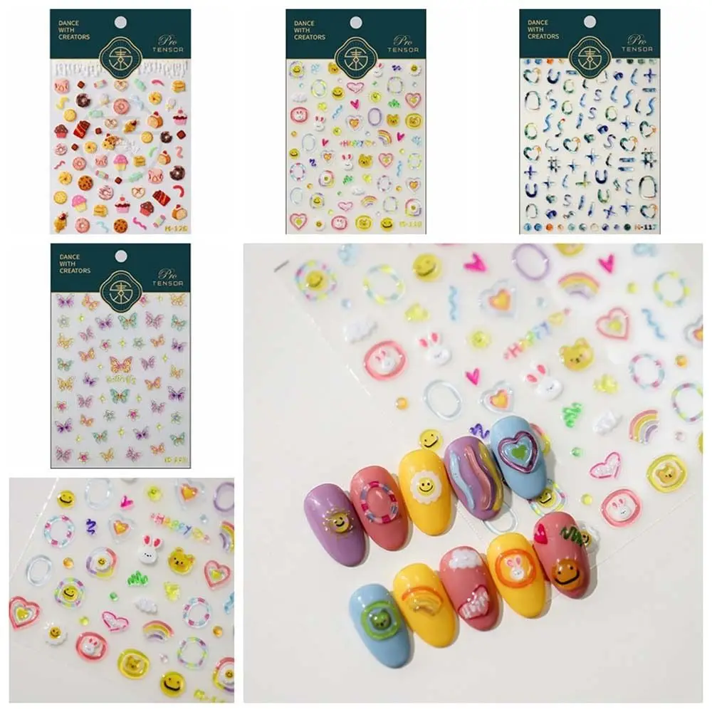 Colorful-Smile-Pattern-Jelly-Stickers-Funny-Butterfly-Shaped-Cartoon ...