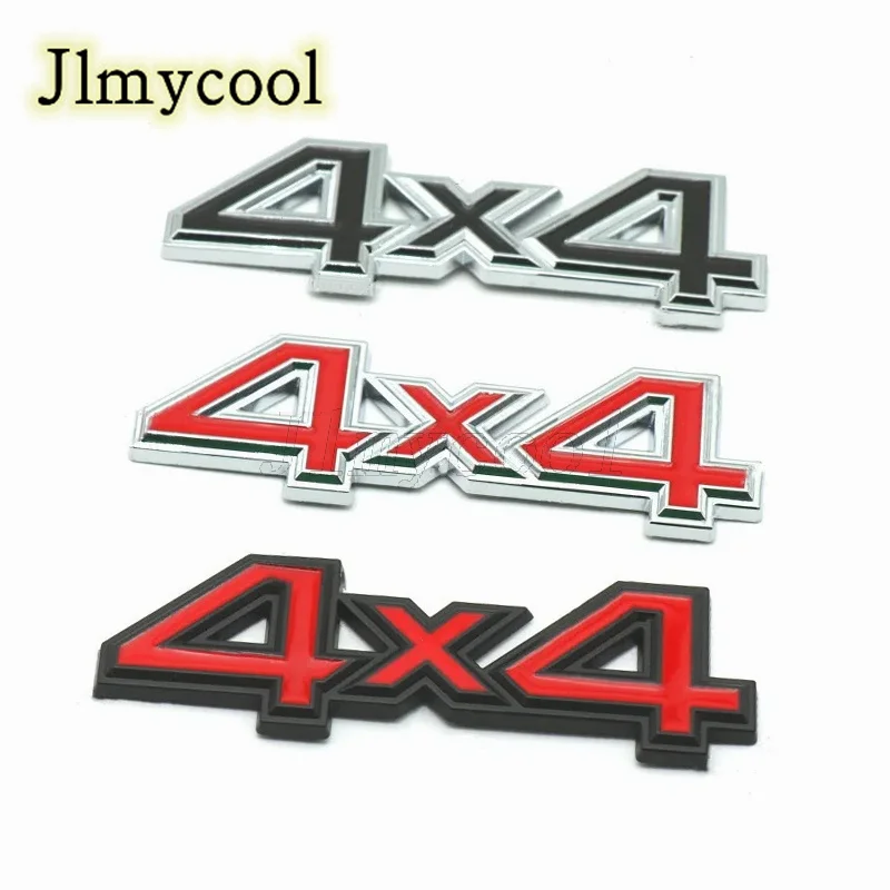 3D Metal Black Silver Red 4X4 Emblem Car Fender Badge Trunk Decal For ...