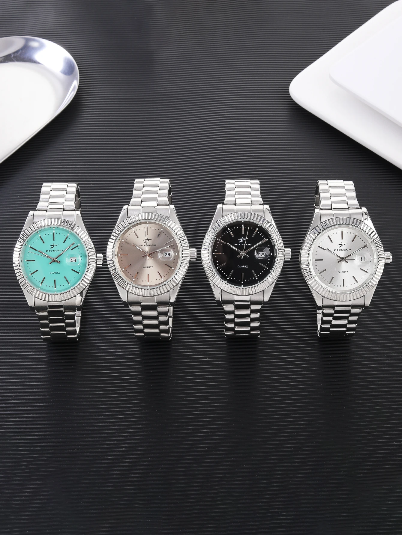 Ricecgo 1Pc Men's Classic Quartz Watch - Business Style, Round Dial ...