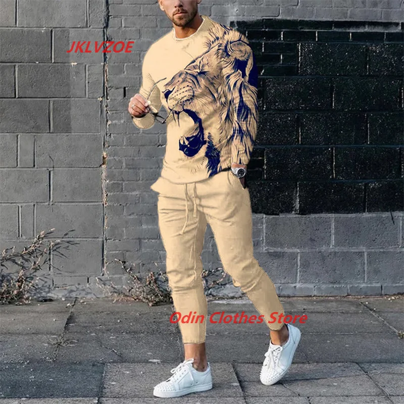 Autumn-Clothes-Men-Tracksuit-Set-3D-Print-Lion-Sportswear-O-neck-Street ...