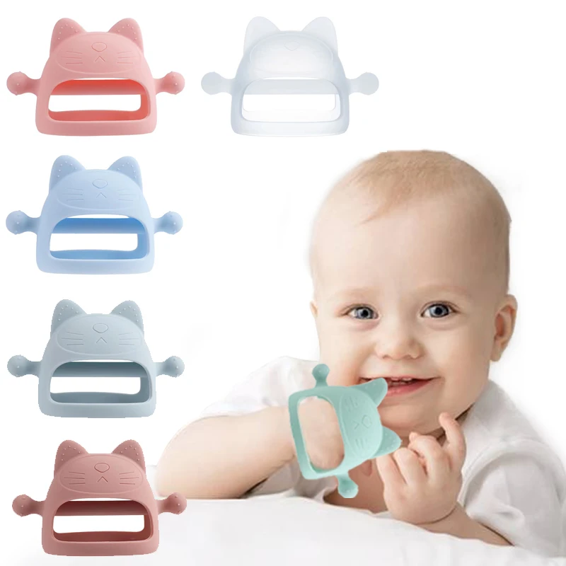 Silicone-Baby-Teether-Pacifier-Gloves-Mittens-Teething-Chewable-Newborn ...
