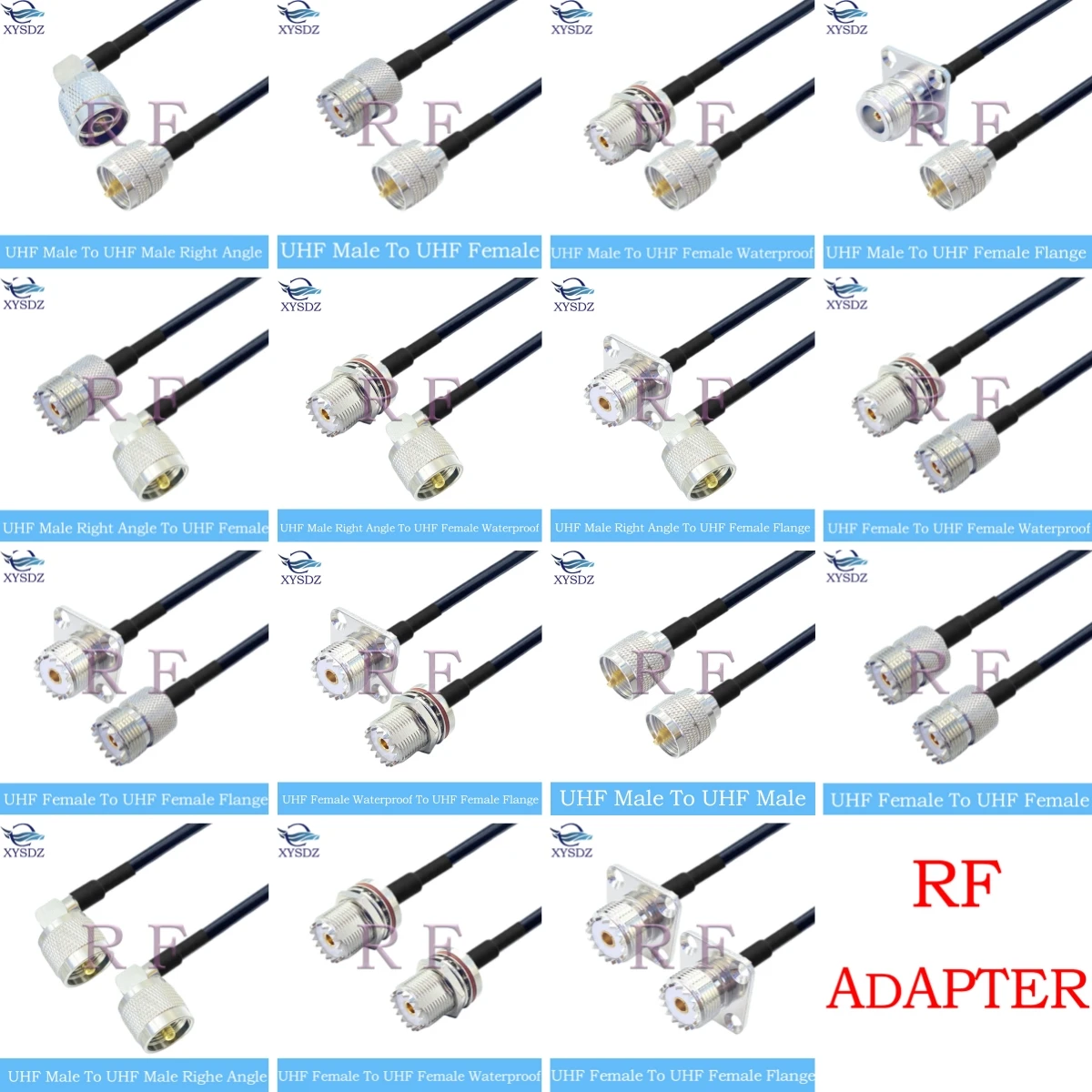 UHF-To-UHF-Male-Female-Plug-For-LMR240-RF-coaxial-cable-Signal ...