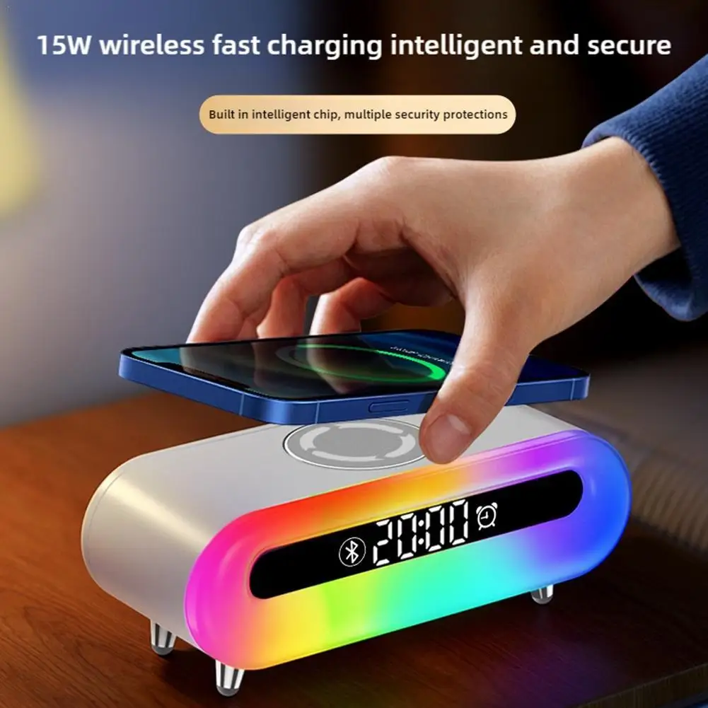 Colorful-Bluetooth-Speaker-Alarm-Clock-Mobile-Wireless-Reverse-Charger ...