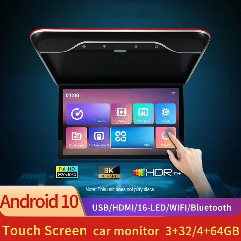 Touch-Screen-Car-Monitor-Android10-4-64GB-19-Inch-4K-Multimedia-Player ...