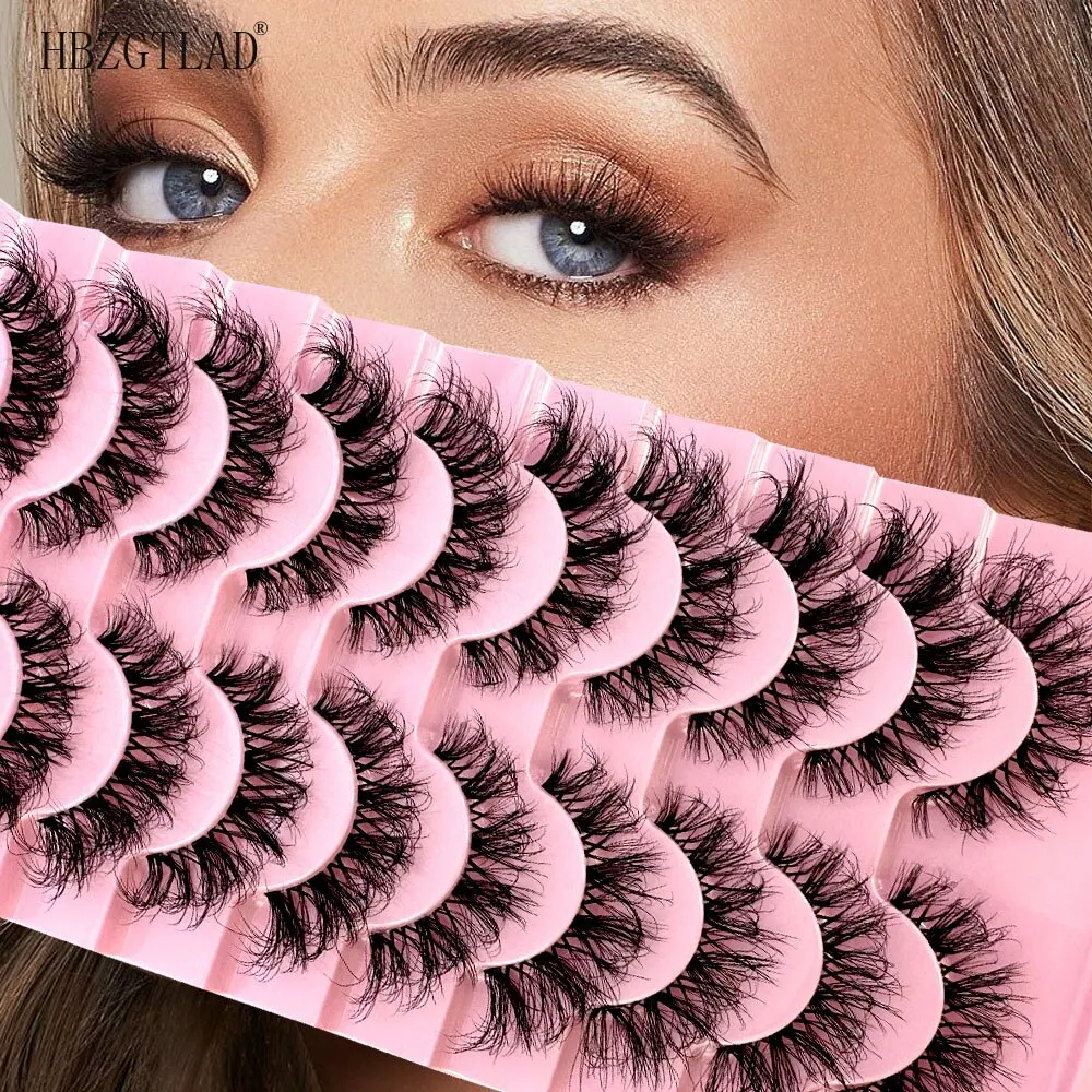 NEW-10Pairs-Mink-Eyelashes-3D-Fluffy-Mink-False-Eyelash-Natural-Full ...