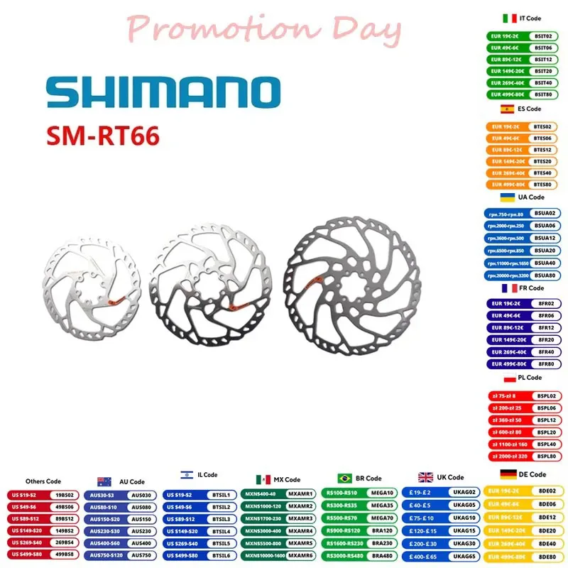 Shimano-SM-RT66-Brake-Rotor-160mm-180mm-203mm-6-Bolts-Disc-Brake-Rotor ...