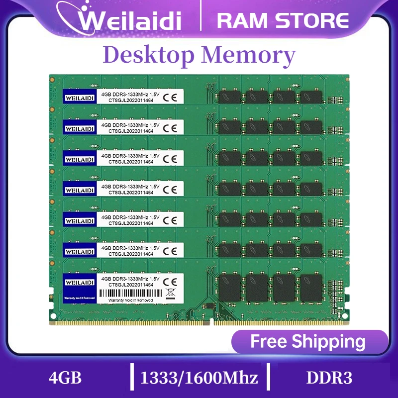 10pcs Ddr3 4gb 1333mhz 1600mhz Pc3 10600 Pc3 12800 Memoria Ram PC3 ...