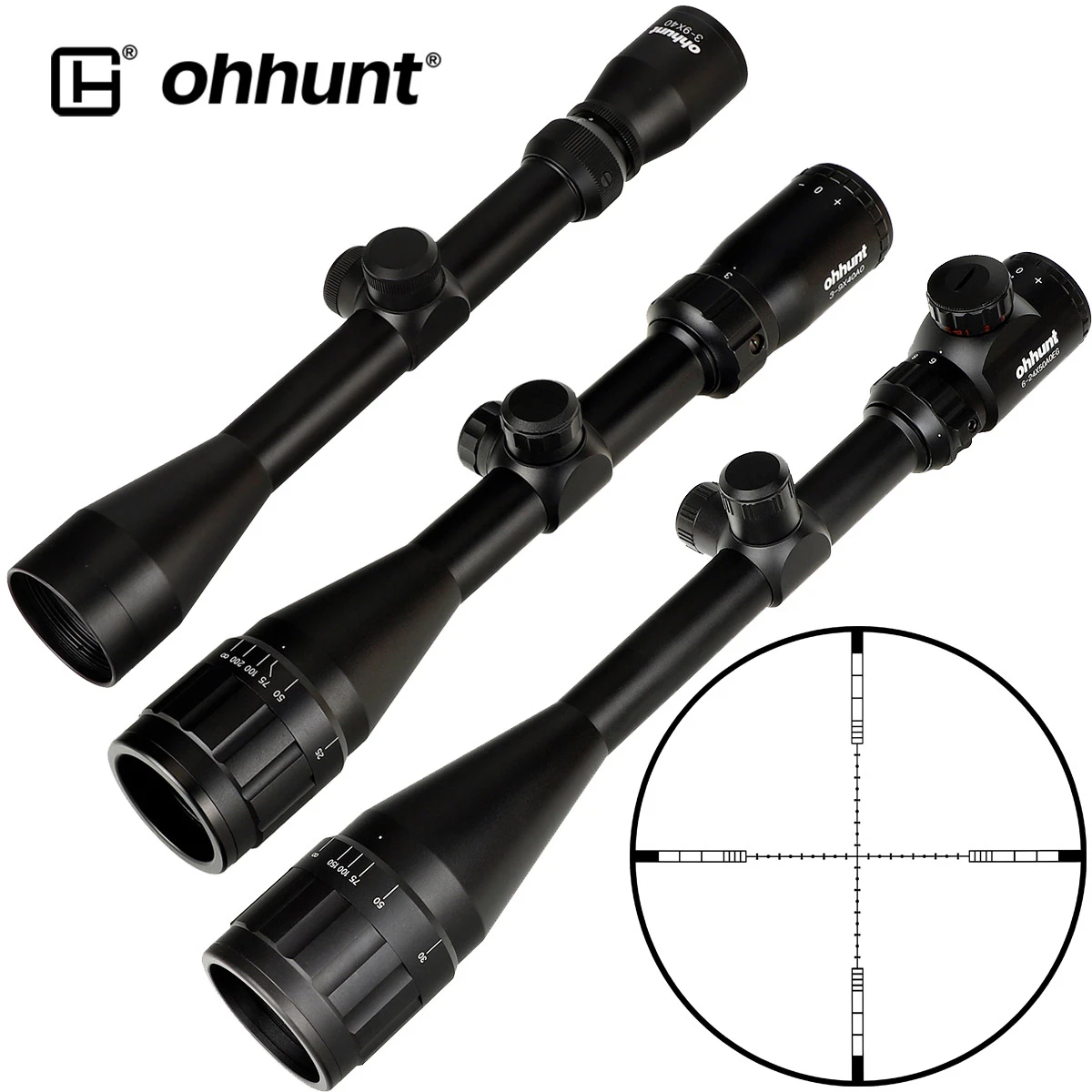 ohhunt 3 9X40 4 16X40 6 24X50 Scope Wire Reticle 1 inch Optical Sight ...