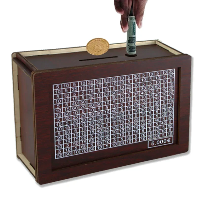 1000/2000/3000/5000/10000 Euro Money Box Wooden Piggy Bank Money Vault ...