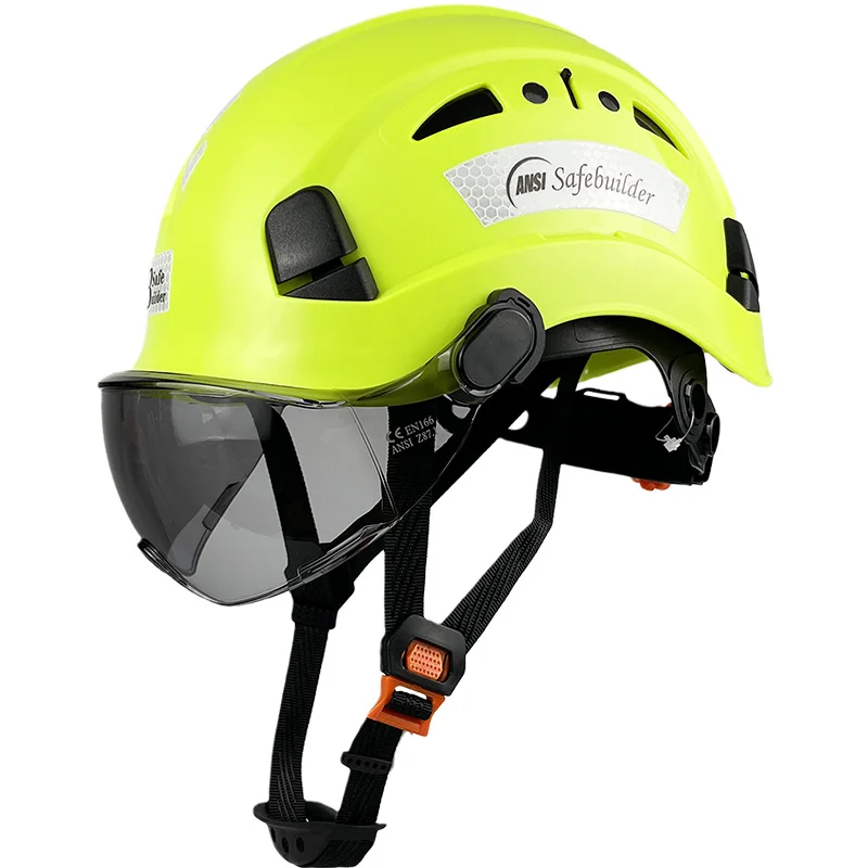 Construction-Safety-Helmet-With-Goggles-For-Engineer-Reflective-ABS ...