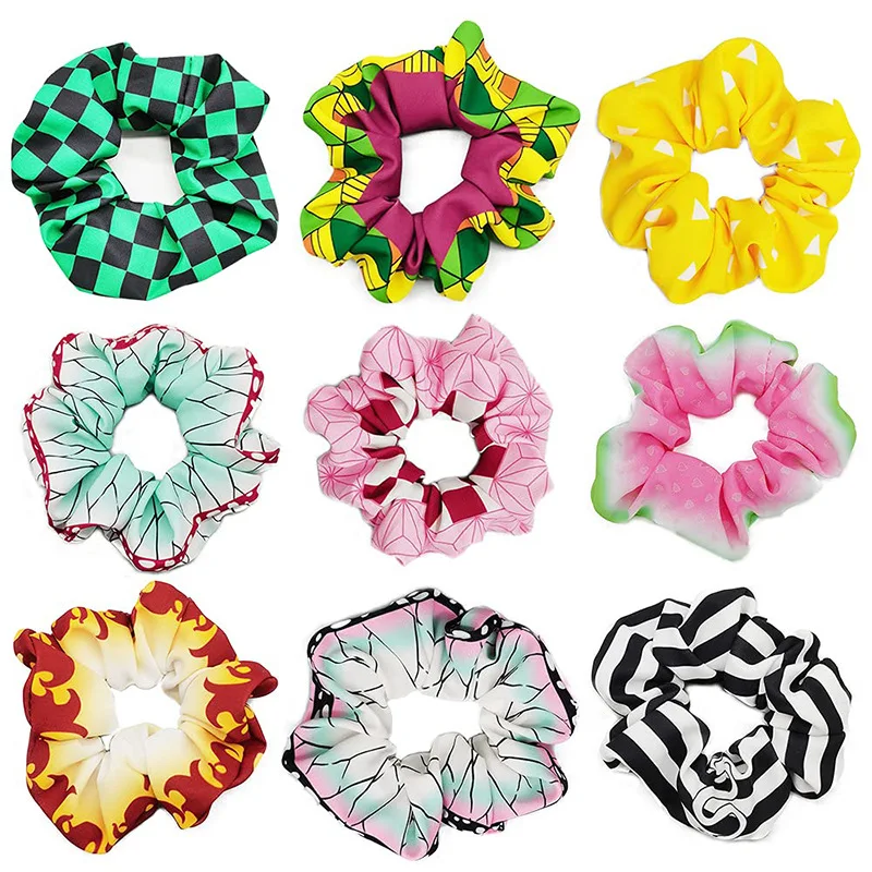 Hot Anime Demon Slayer Cosplay Scrunchies Tanjirou Shinobu Giyu Kyojuro ...
