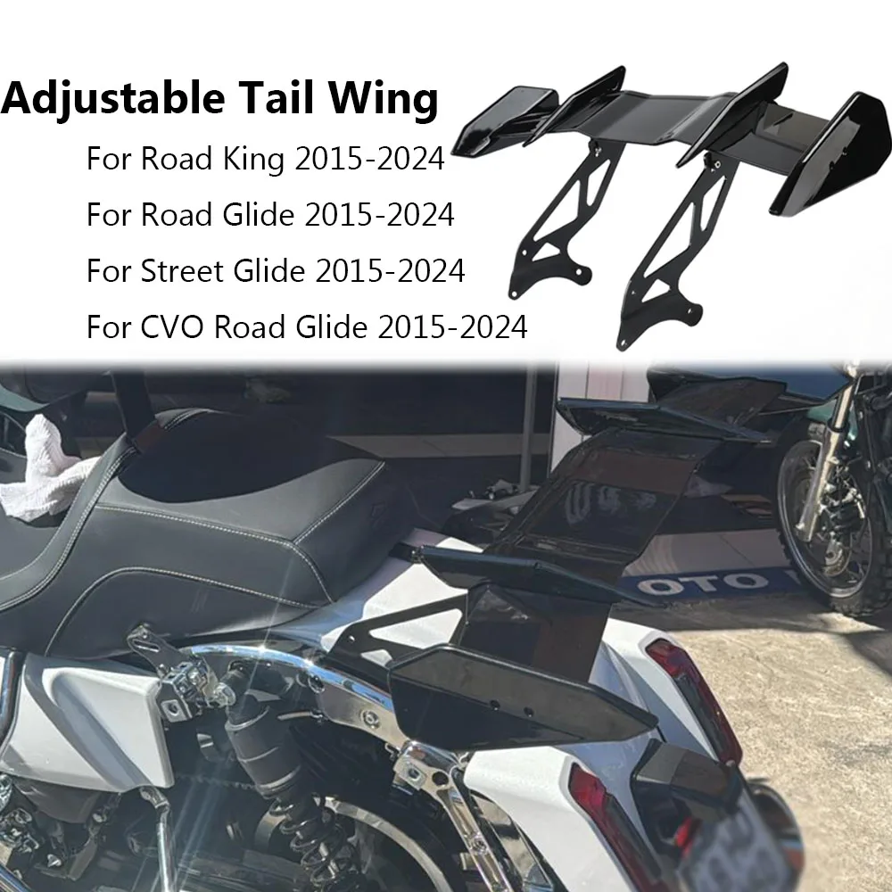 Motorcycle Detachable Rear Spoiler Tail Wing Upper Splitter For Harley ...