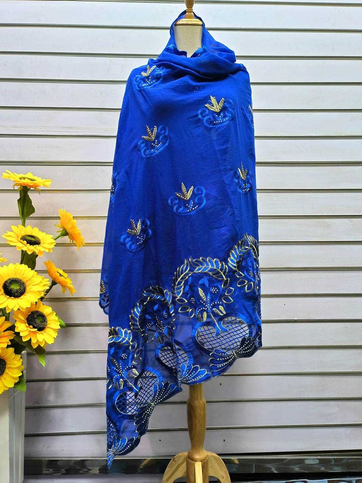 African-Scarf-For-Women-Muslim-Ramadan-Hijabs-Embroidery-Set-Diamond ...