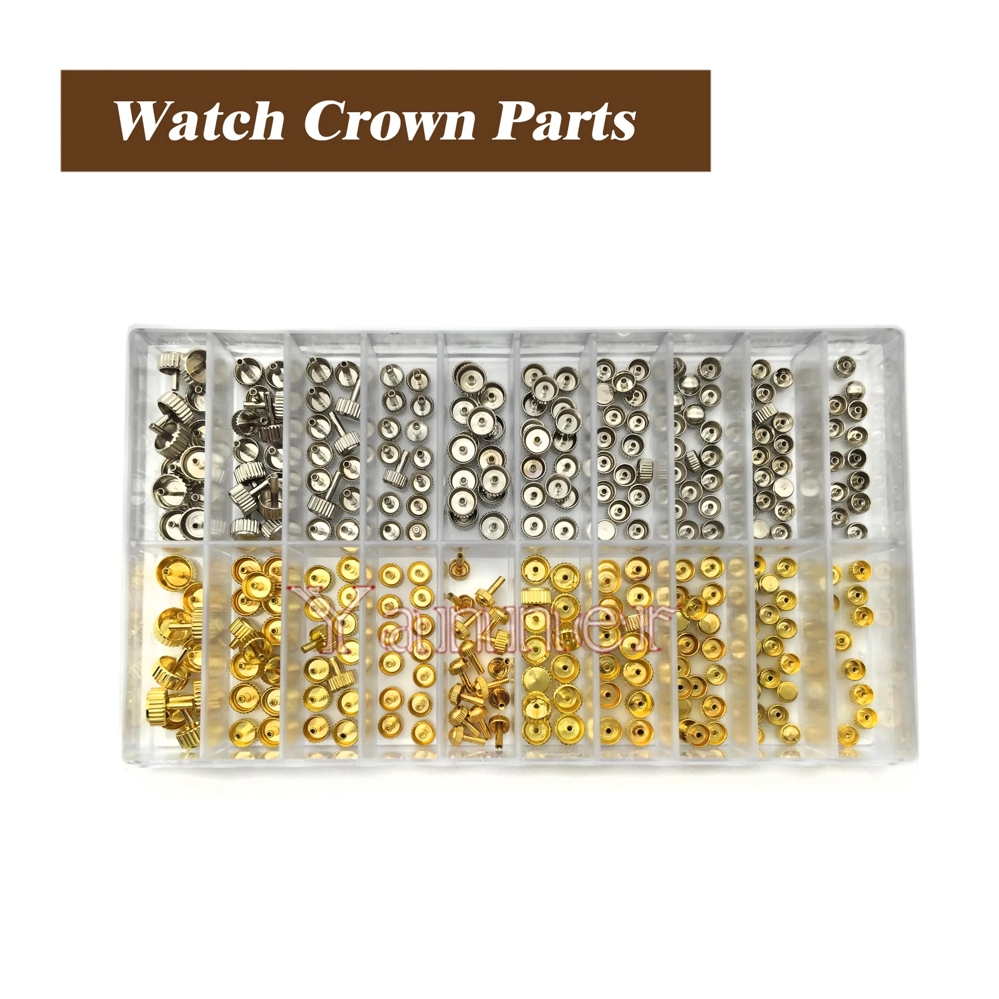 A-Non-Waterproof-Watch-Crown-Replacement-Assorted-Gold-Silver-Dome-Flat ...