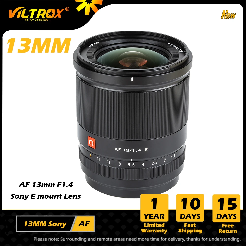 Viltrox 13mm f1.4 sony e montagem lente ultra grande angular lente de foco automático para sony ...