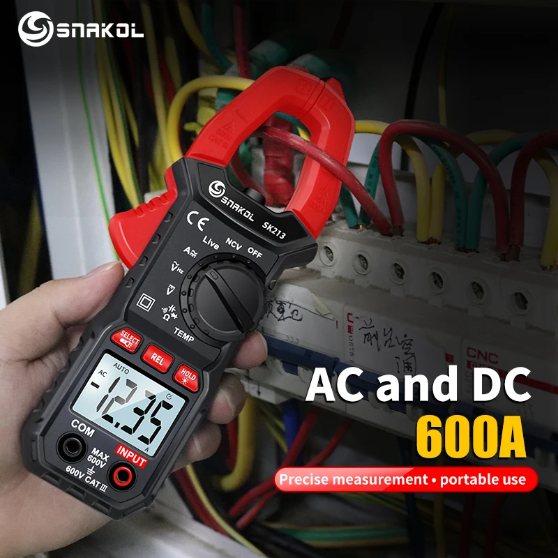 SNAKOL-Digital-Clamp-Meter-600A-Current-True-RMS-Smart-Plier-ammeter ...