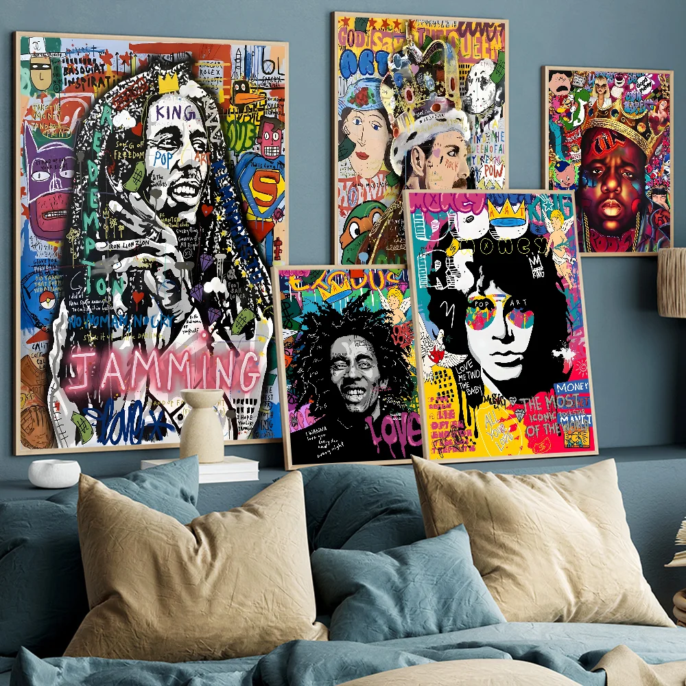 Pop Street Art Graffiti Music Poster Waterproof Paper Sticker Prints ...