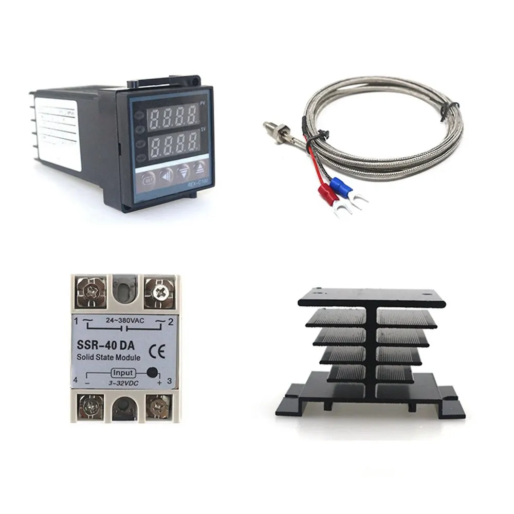 REX-C100 Digital PID Temperature Controller 40DA SSR Output Thermostat ...