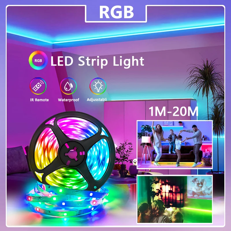 1M-5M-10M-Led-Strip-Lights-RGB-led-Tape-light-Bluetooth-Control-5V-USB ...