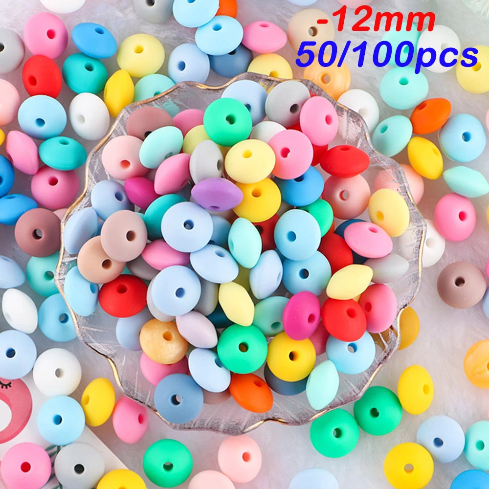 12mm 100pcs Silicone Beads | Silicone Pacifier Chain | Lentils Silicone ...