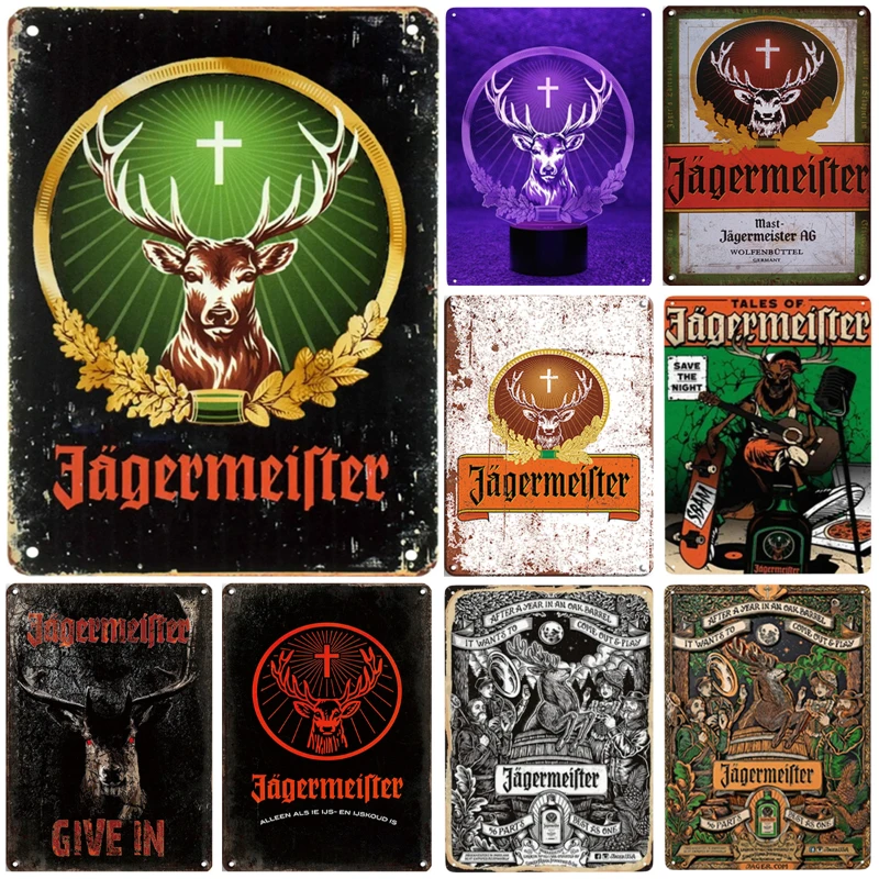 Classic Jagermeister Tin Sign Bar Pub Home Wall Decor Metal Art Poster ...