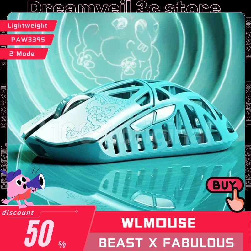 Wlmouse-Rato-Gamer-Sem-Fio-Leve-Besta-X-Bestas-Fabulosas-Liga-de-Magn ...