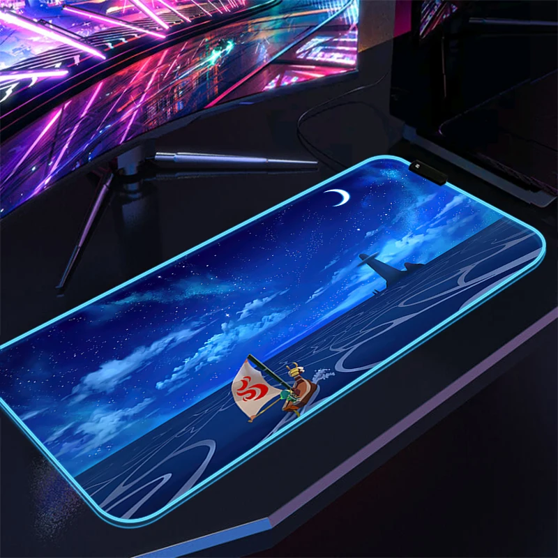 Zelda Rgb Mousepad Anime Mouse Pad Led Backlit Desk Mat Pc Gamer ...