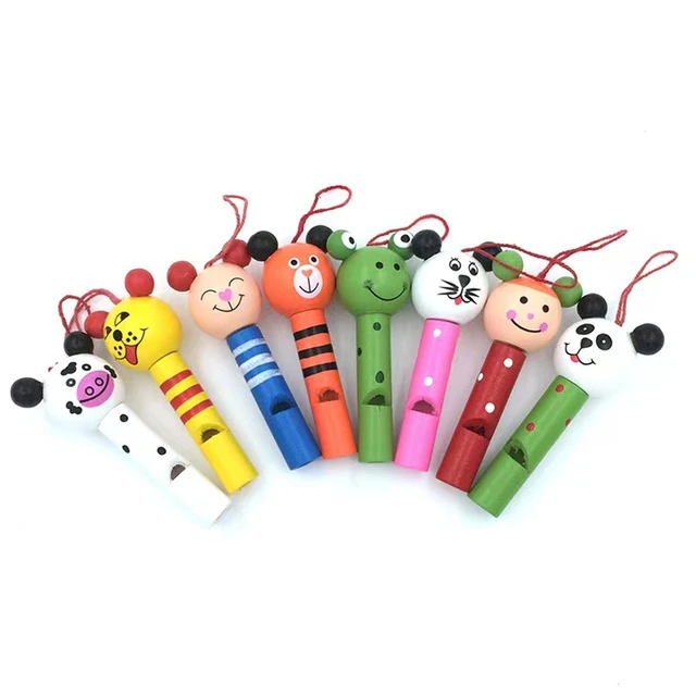 8/30Pcs Wooden Mini Cute Animal Whistle Toys Kids Birthday Party Baby ...