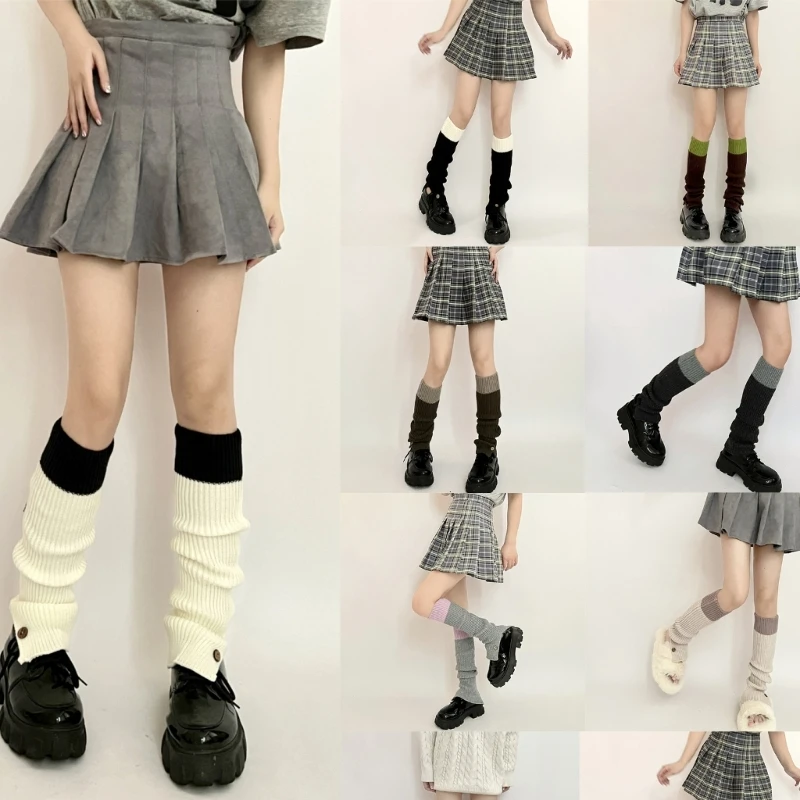 449B JK Socks Leg Warmer Slouch Socks Adjustable Jk Stocking Knit Loose ...